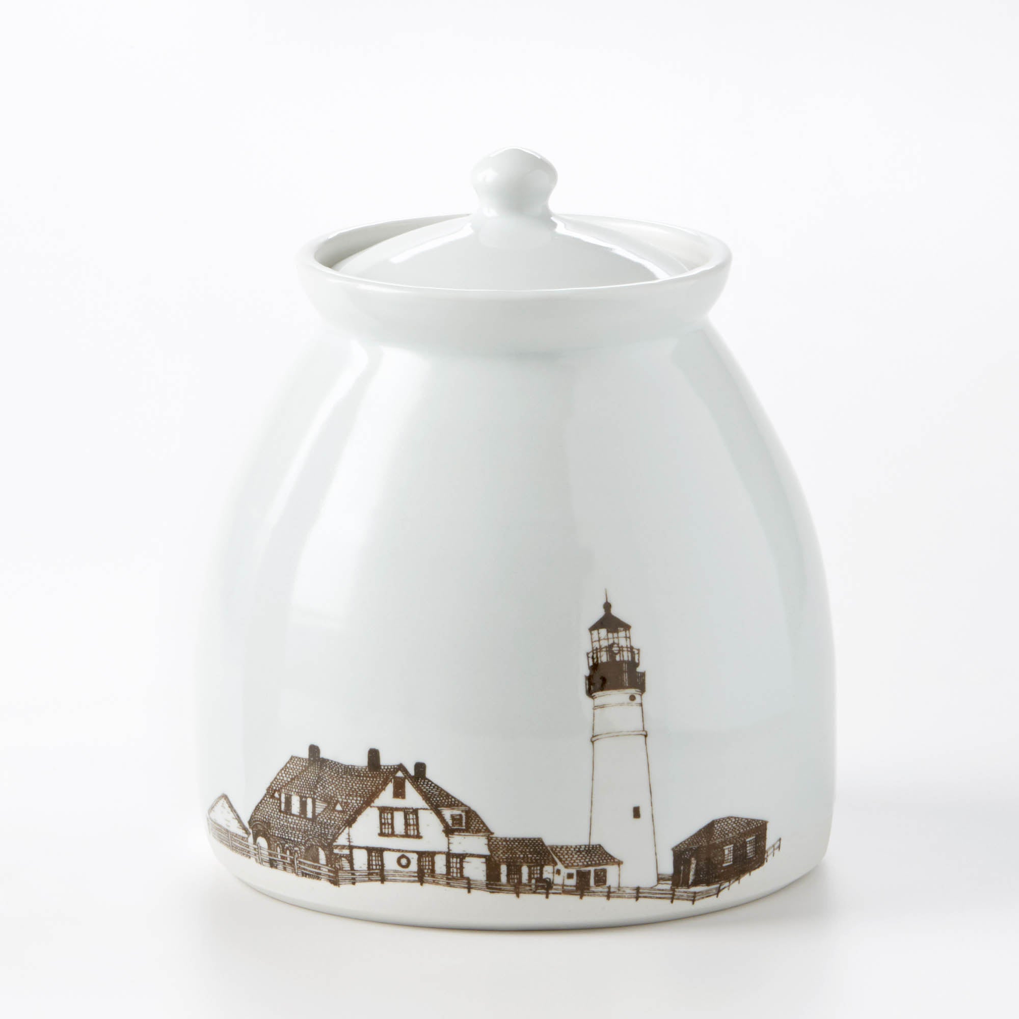 SKT Large White Portland Head Lighthouse Canister | SKT Ceramics ...