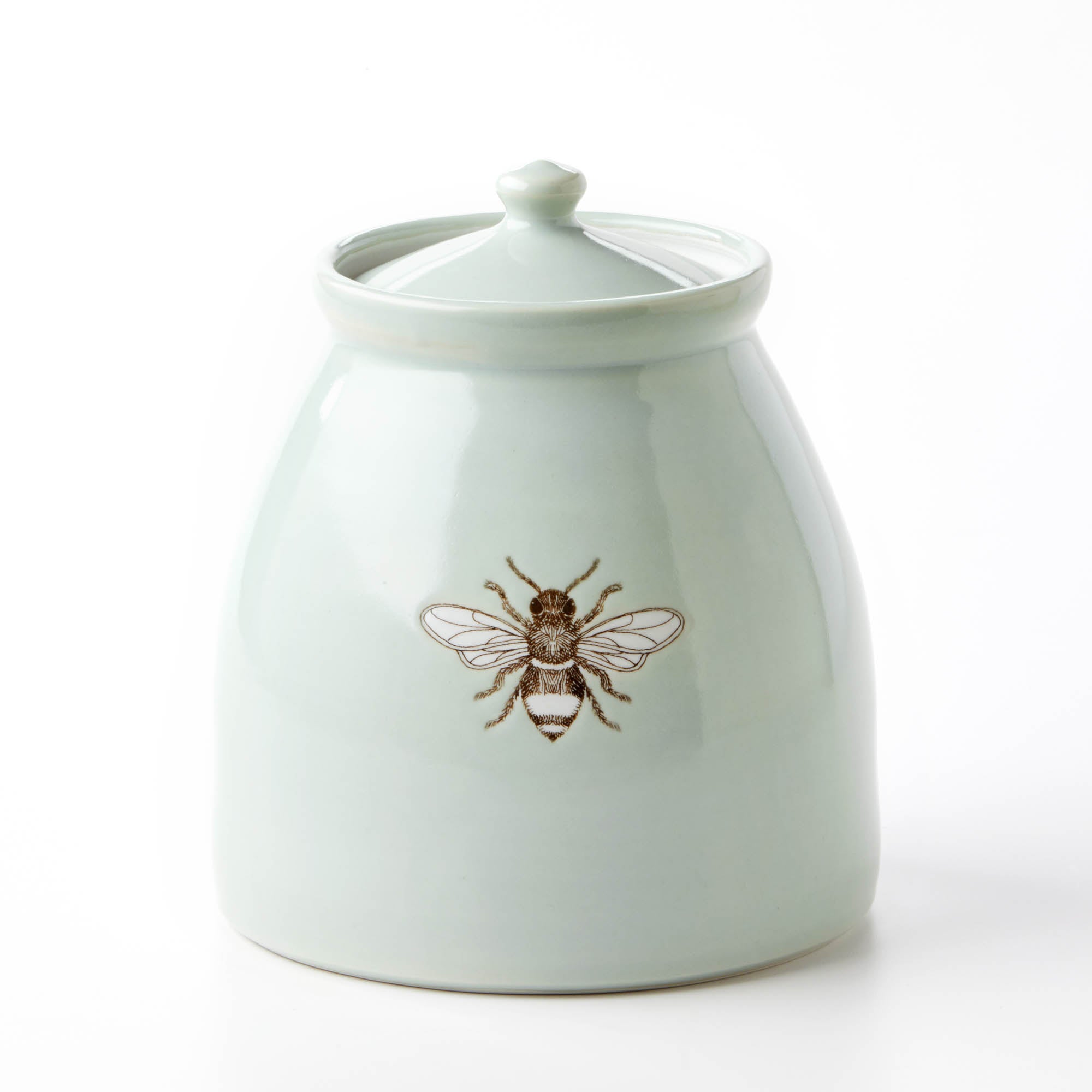 SKT Large Celadon Bee Canister | SKT Ceramics & Illustration