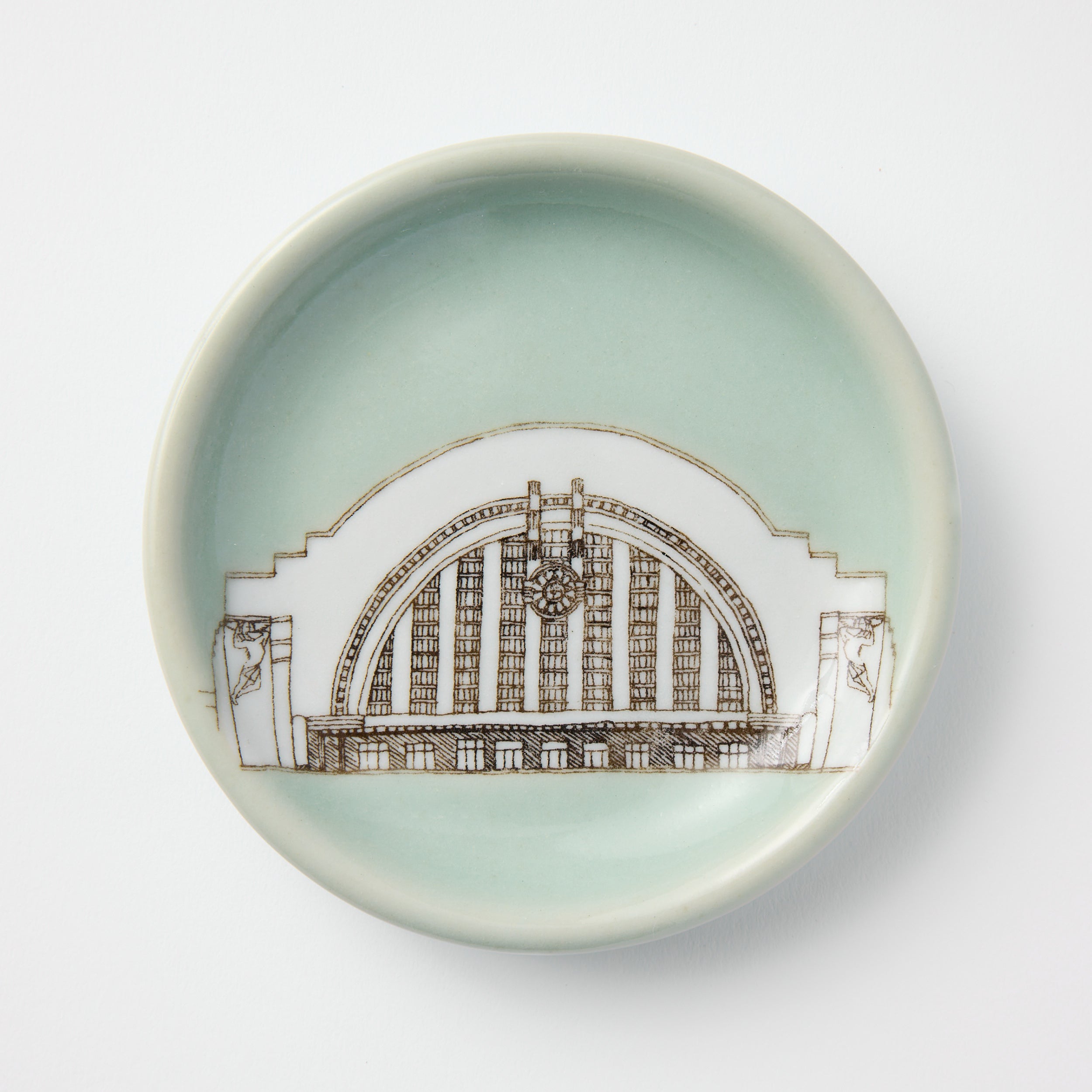 Celadon Union Terminal Everything Dish | SKT Ceramics & Illustration