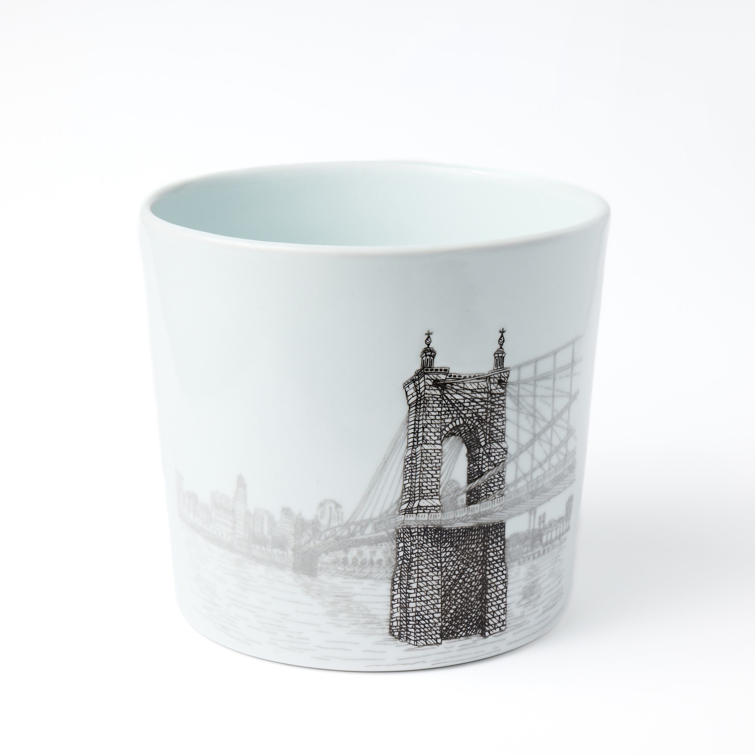 SKT Large White Roebling Bridge Crock | SKT Ceramics & Illustration