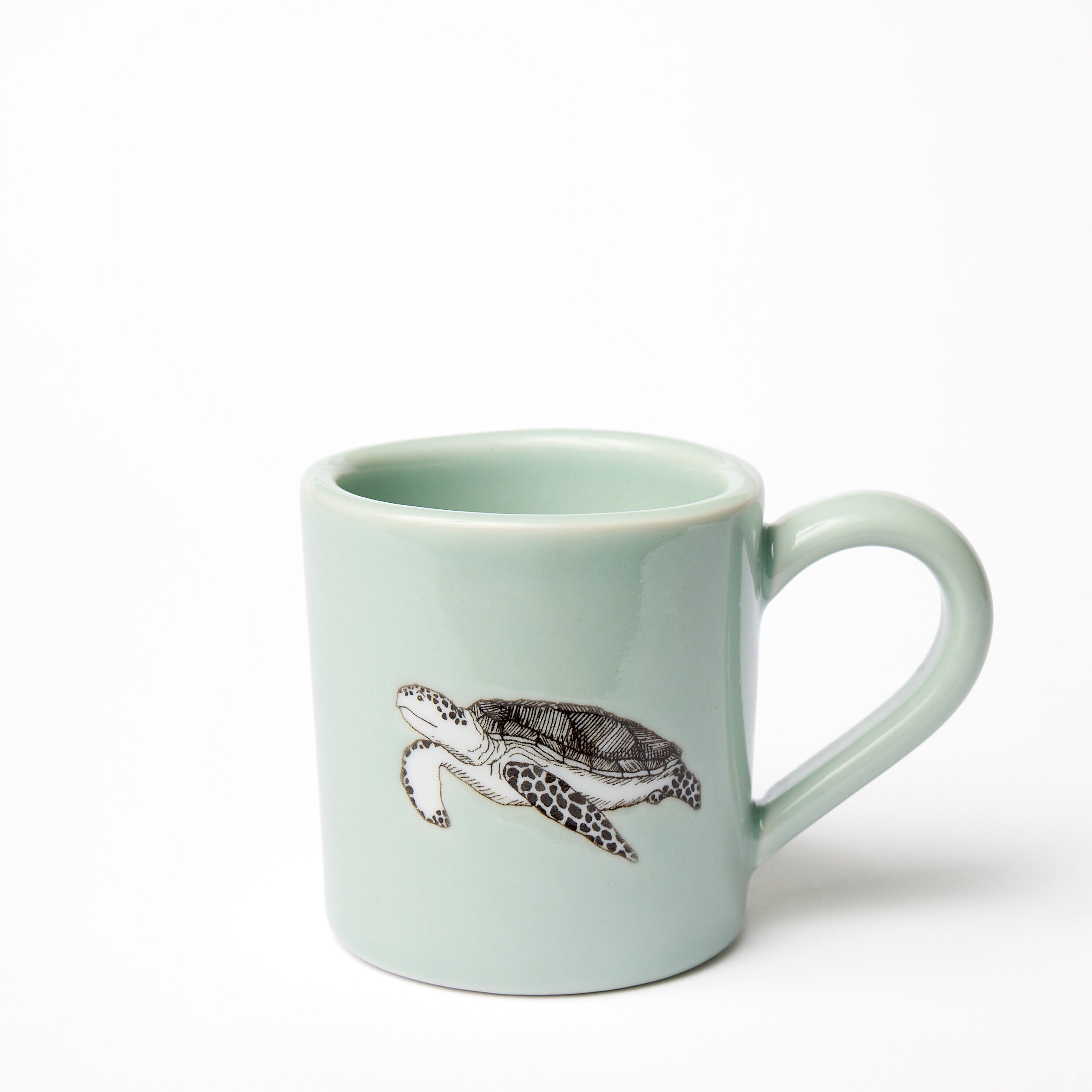 SKT Ceramics Small Celadon Sea Turtle Mug | SKT Ceramics & Illustration
